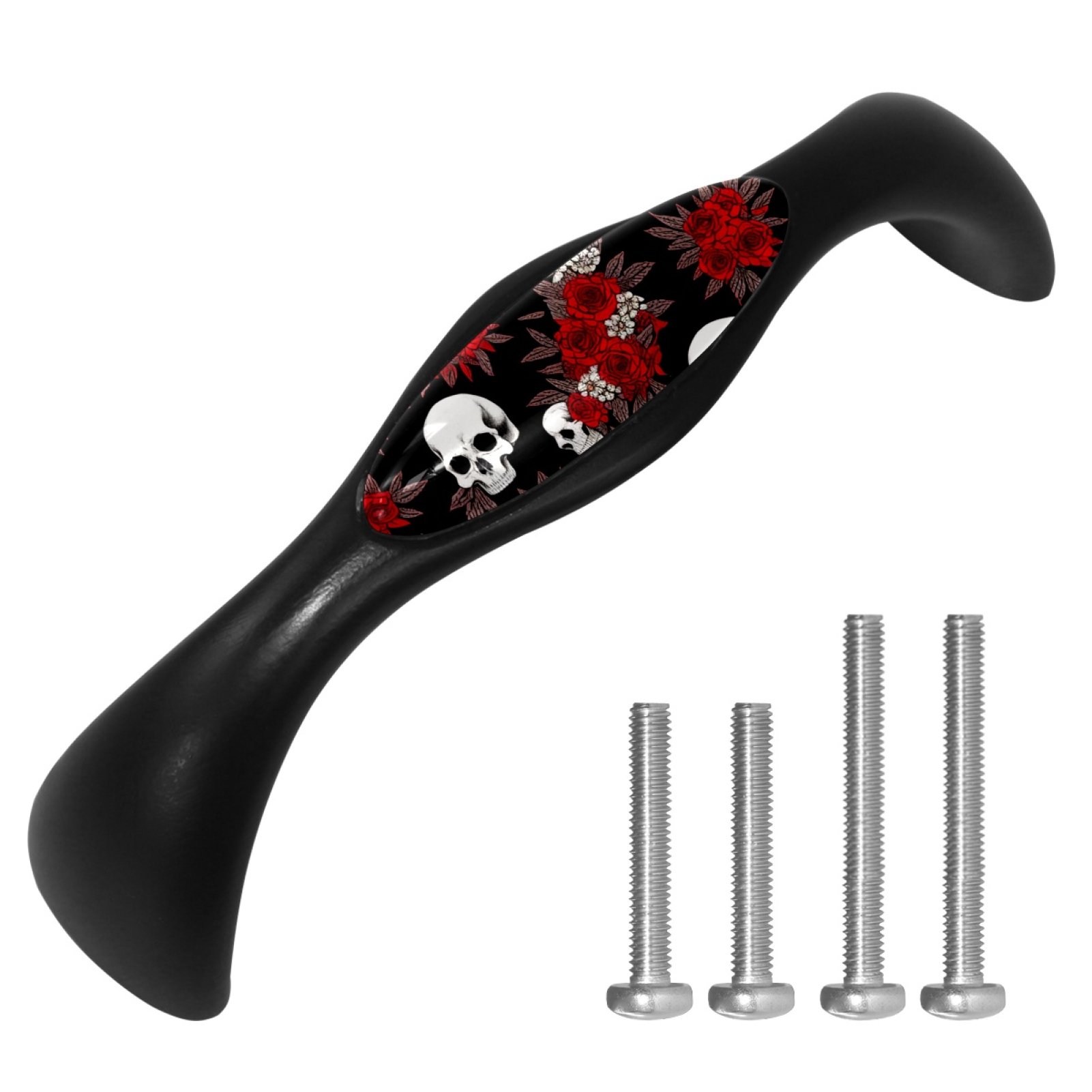Halloween Skull Flower Kitchen Cabinet Pull Knobs Drawer Hardware Handles for Door,Dresser ...