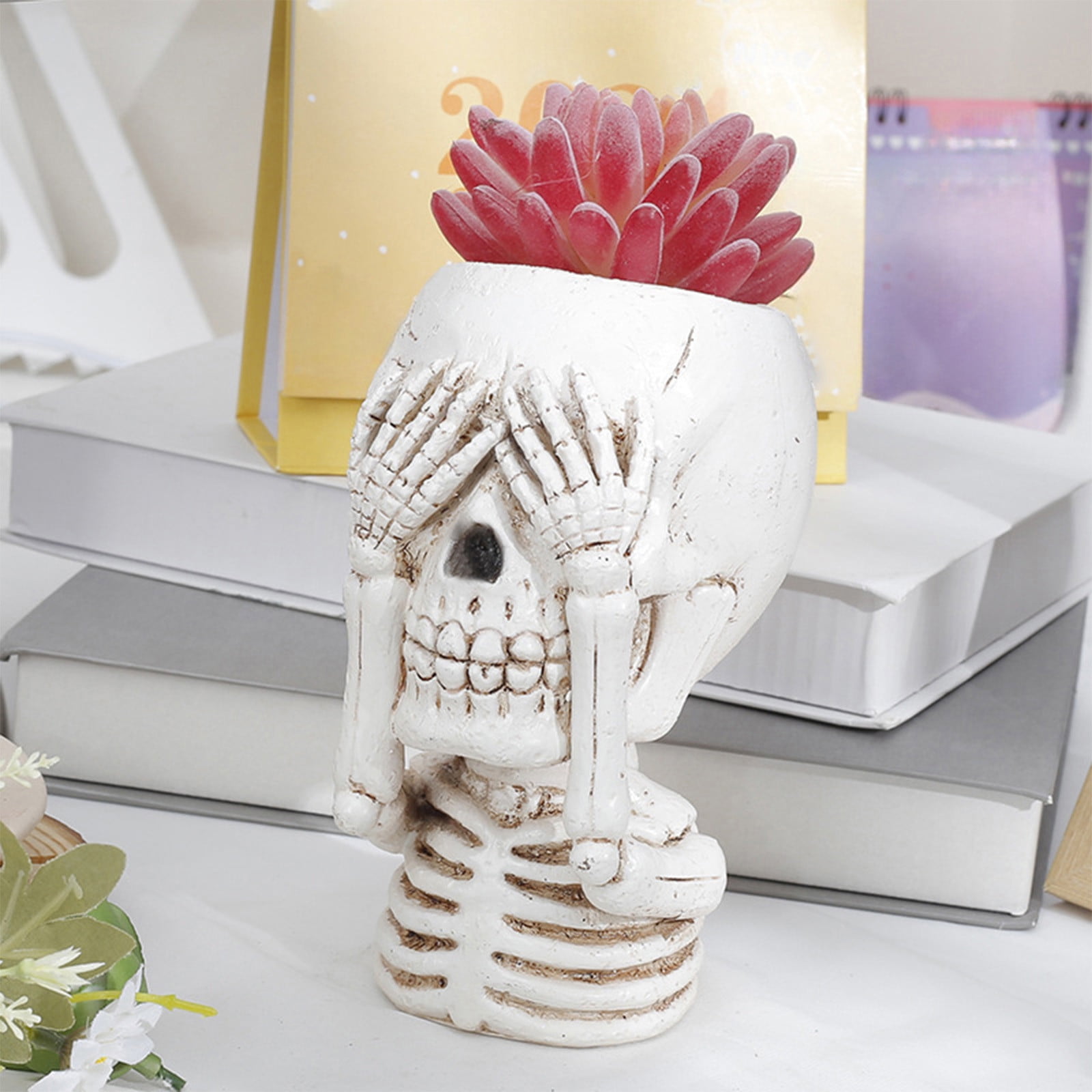 Halloween Skull Flower Pots - "See No Evil Hear No Evil Speak No Evil ...