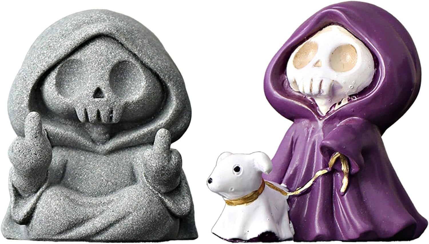 Halloween Skull Grim Reaper Statue, 2025 Halloween Ghost Statue Decor ...