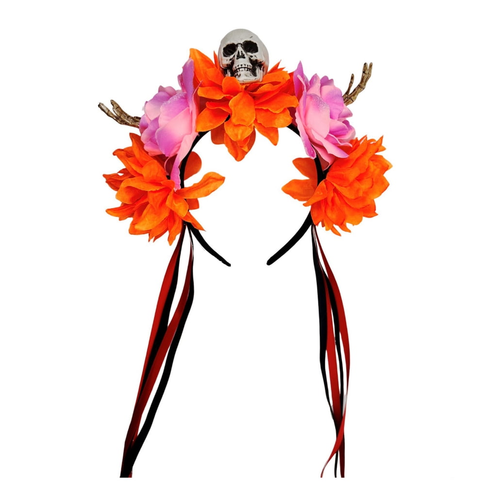 Halloween Skull Headbands Colorful Flower Skull Hand Design Resin ...