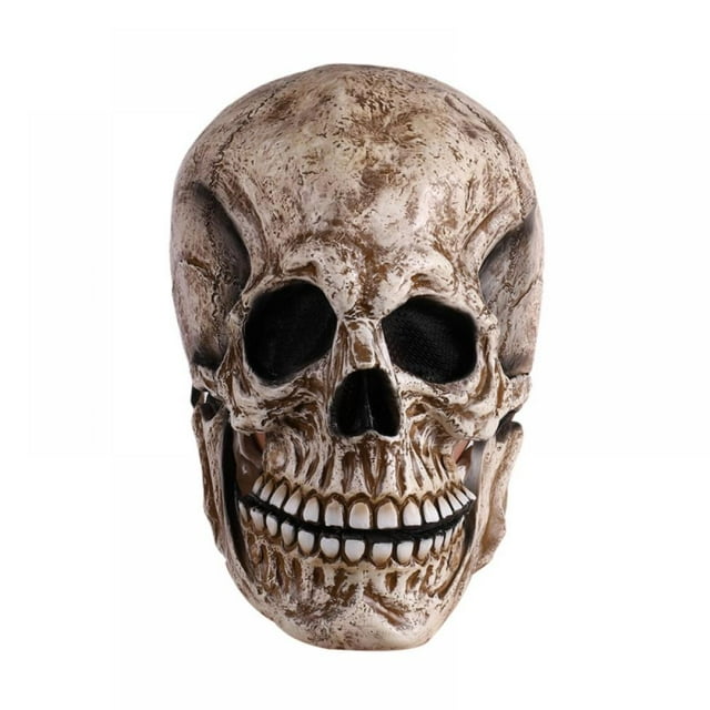 Halloween Skull Mask with Moving Jaw Scary Realistic Movable Jaw ...