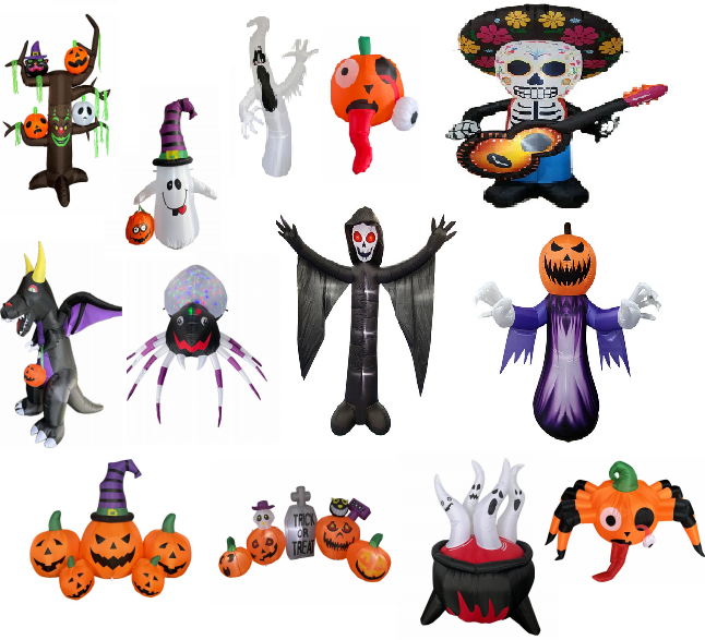 Halloween Skull Pumpkin Inflatable Blow Up Decorations, 8FT Terrifying ...