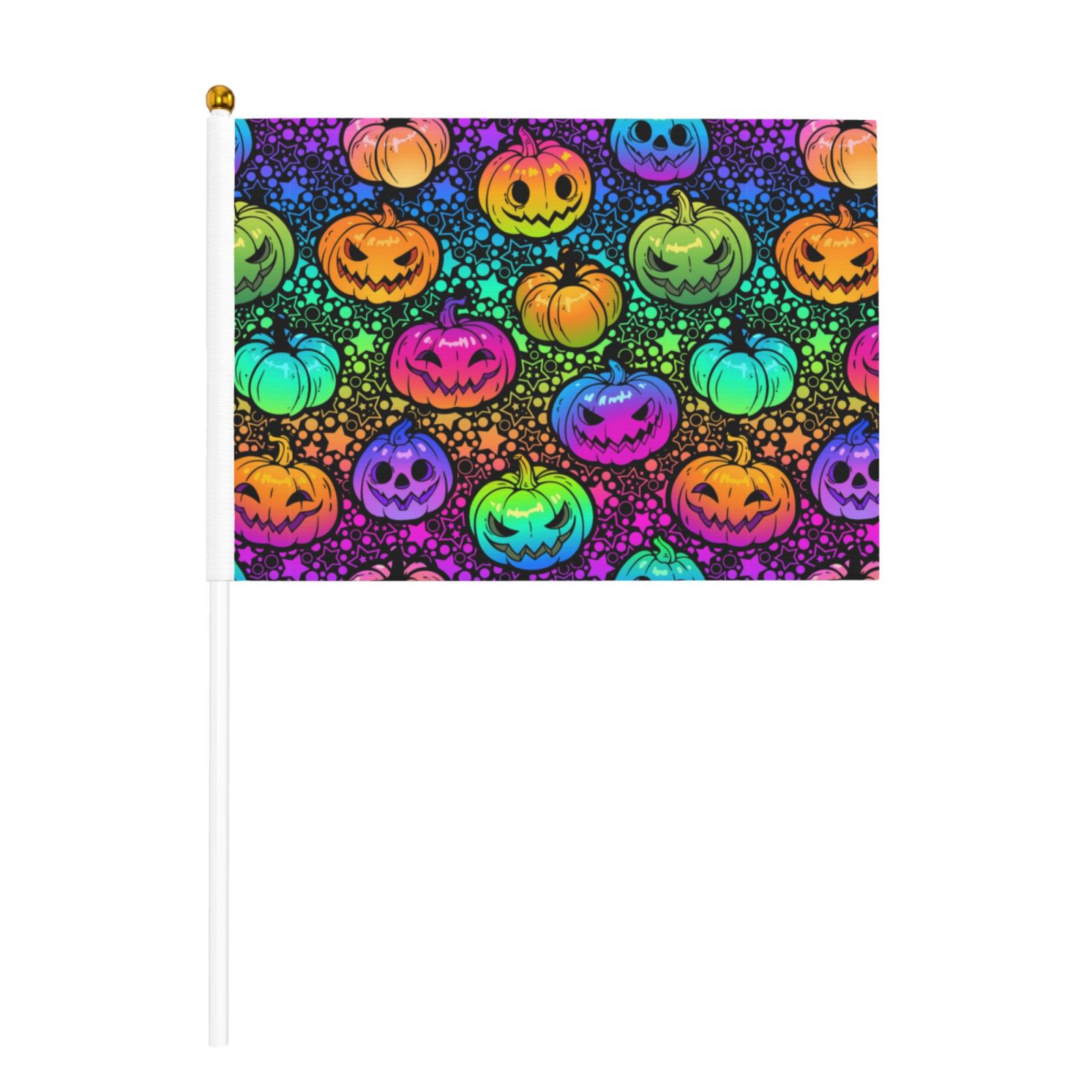 Halloween Skull Scary Pumpkins Pattern Flag Small Mini Hand Held Flags ...