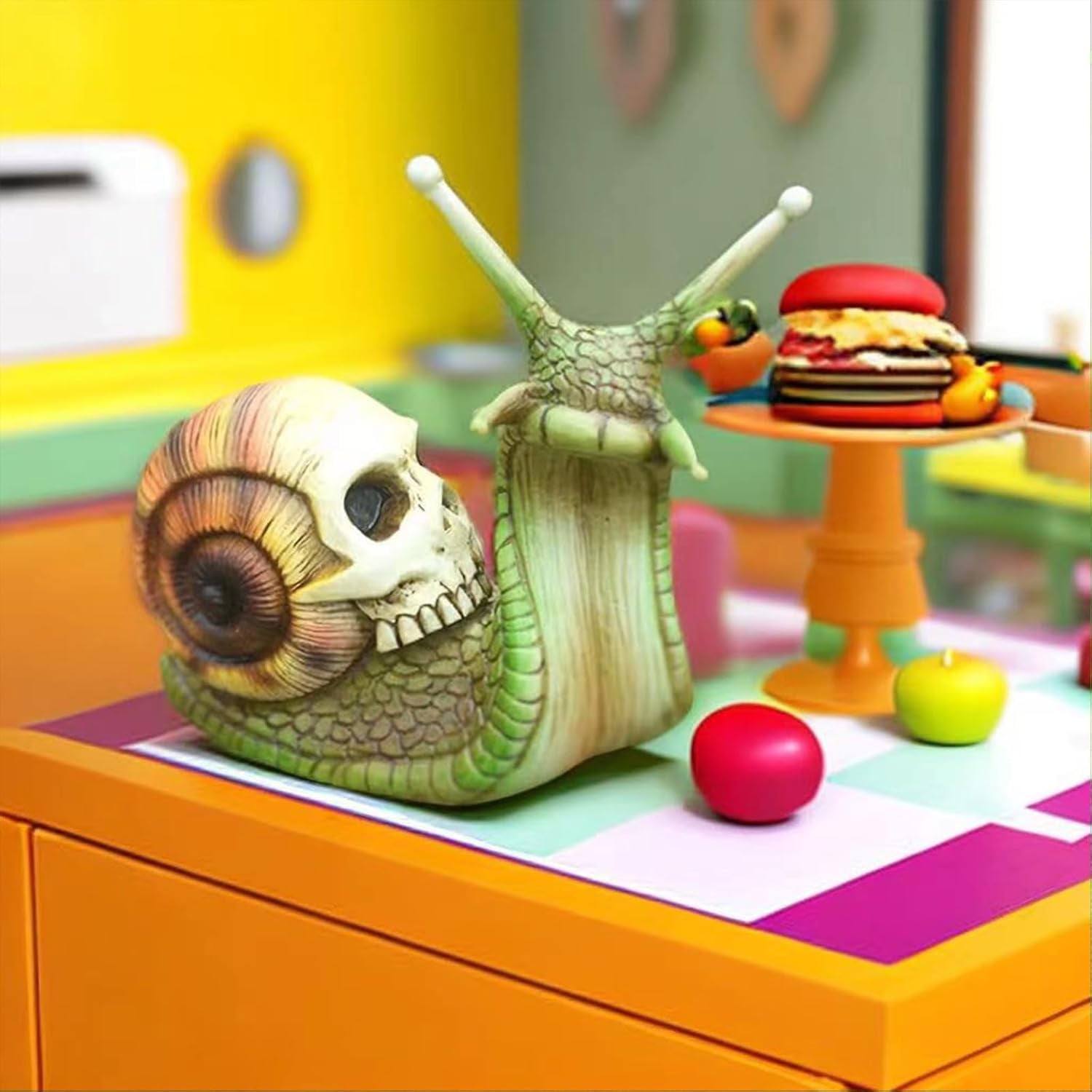 Halloween Skull Snail,Skull Sculpture，Gothic Home Decor Resin Crafts ...