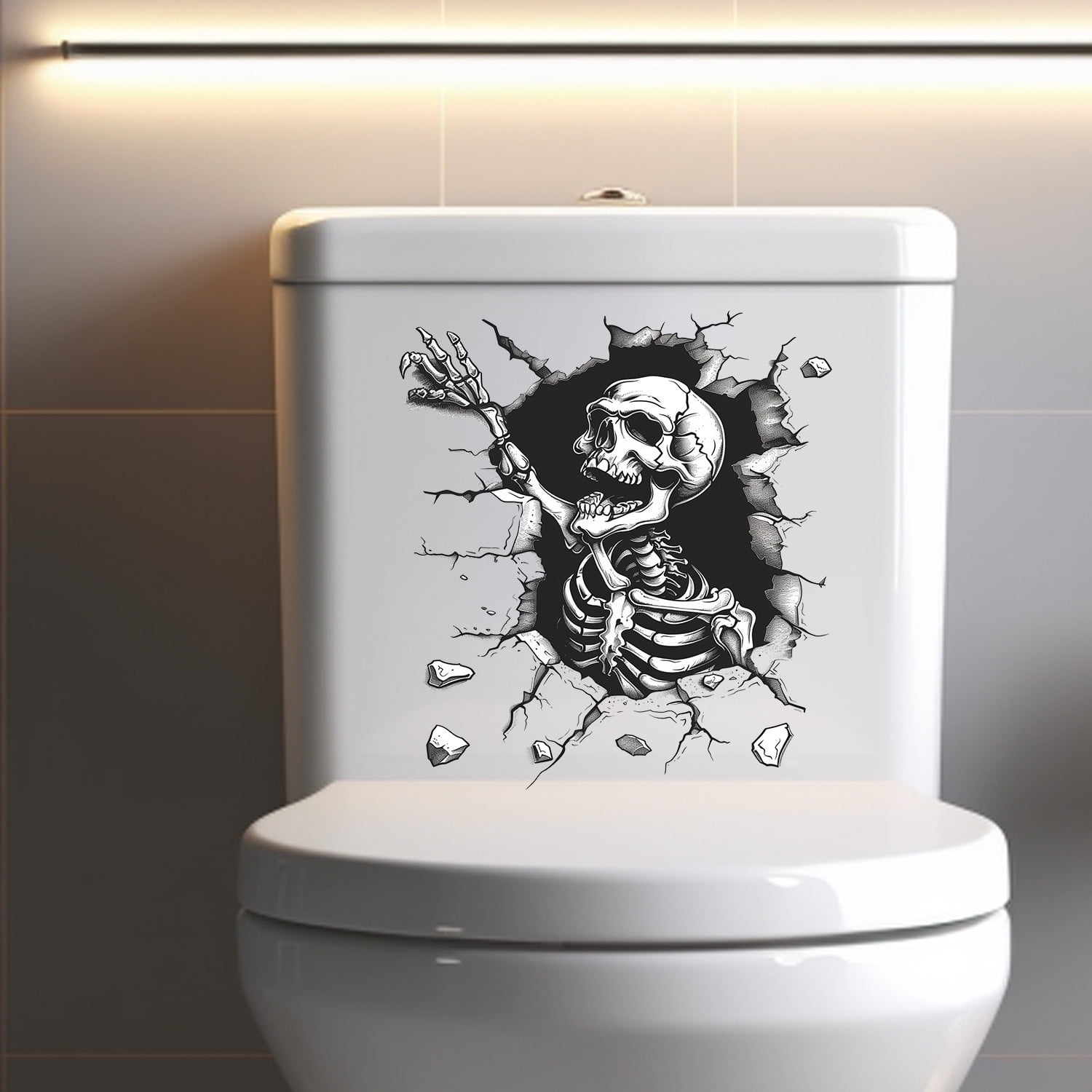 Halloween Skull Wall Stickers Horror Art Wall Decals Removable PVC Peel ...