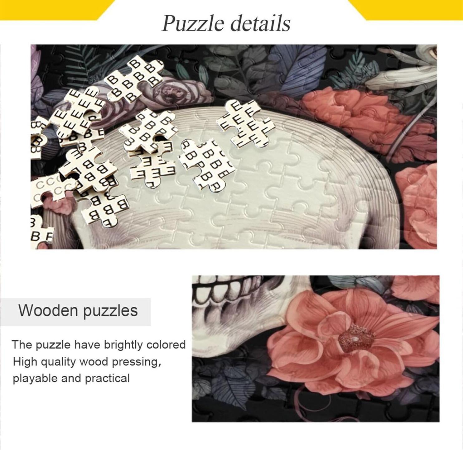 Halloween Skull Wooden Jigsaw Puzzles, Intellectual Entertainment ...
