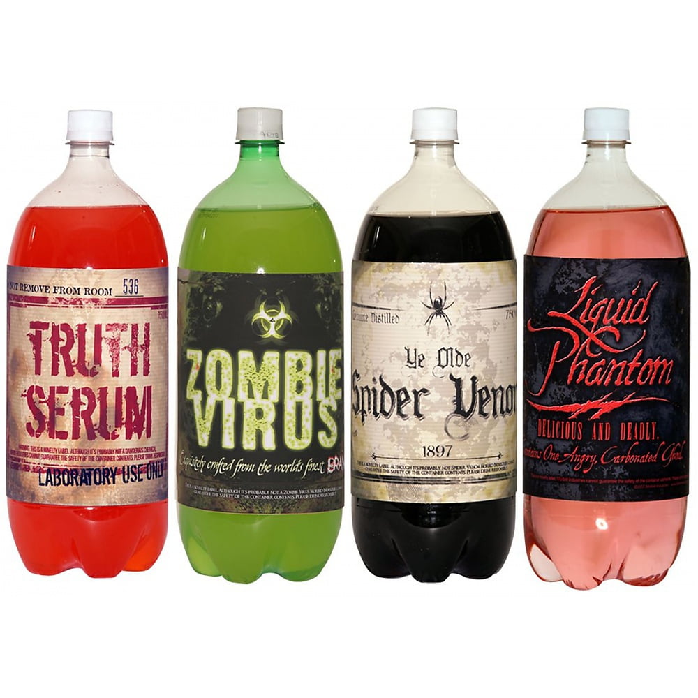 Halloween Fun Spooky Party Slapsticker Soda Labels Adult Decoration ...