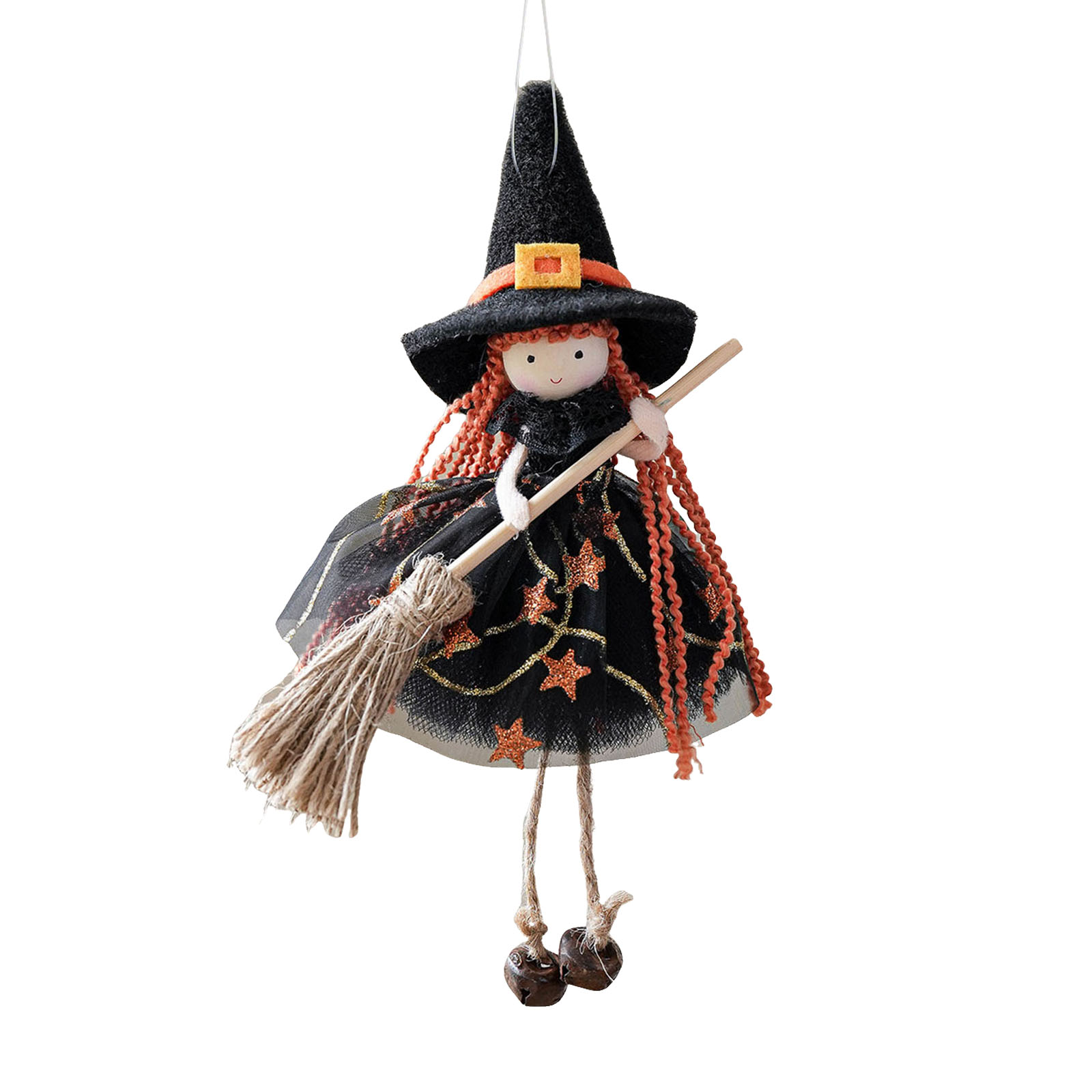Halloween Small Witch Figurine Hangable Doll Ornament with Skirt for ...
