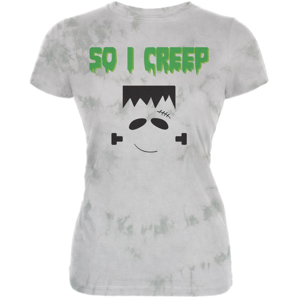 Halloween So I Creep Frankenstein Premium Juniors Soft T Shirt Soft ...