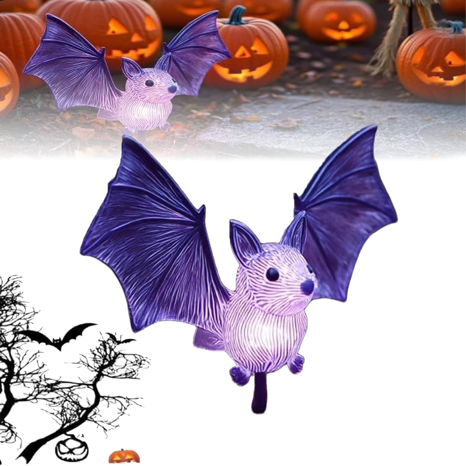 Halloween Solar Bat Pathway Lights, Halloween Decorations Outdoor Solar ...