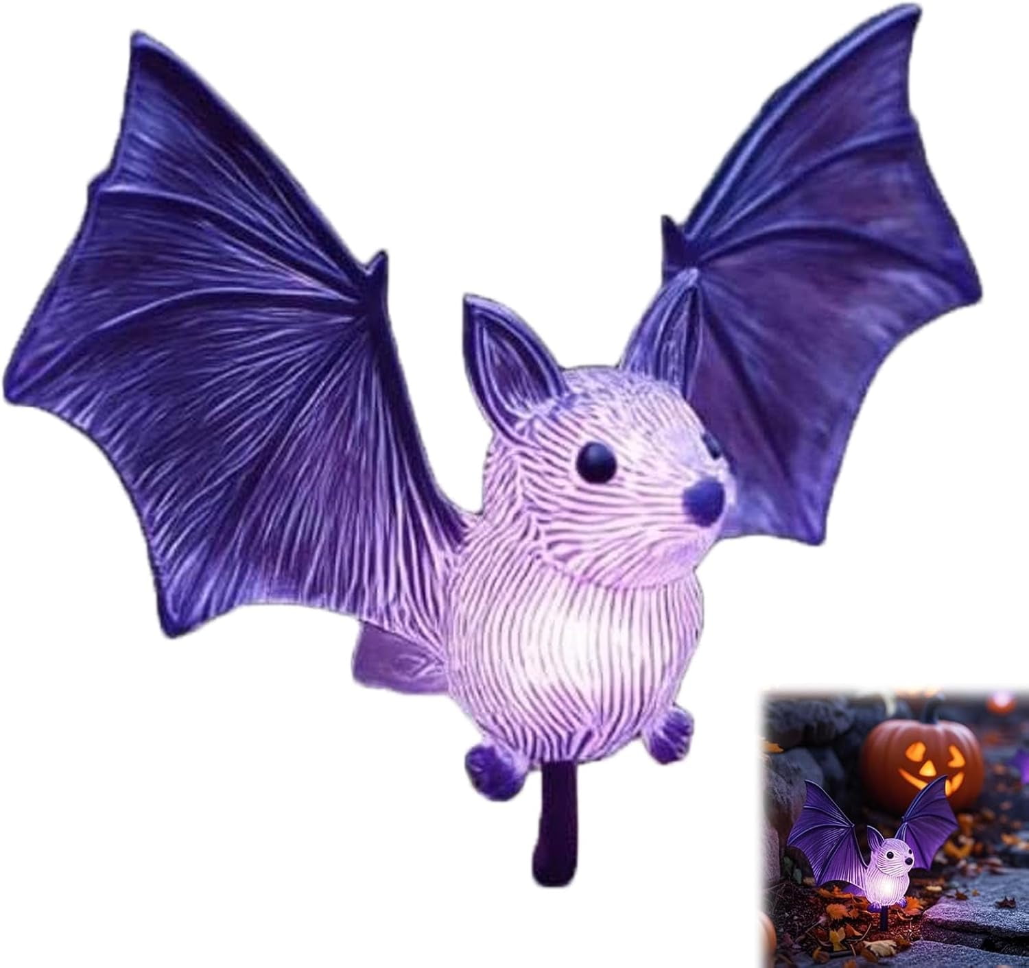 Halloween Solar Bat Pathway Lights, Waterproof Purple bat Stake Lights ...