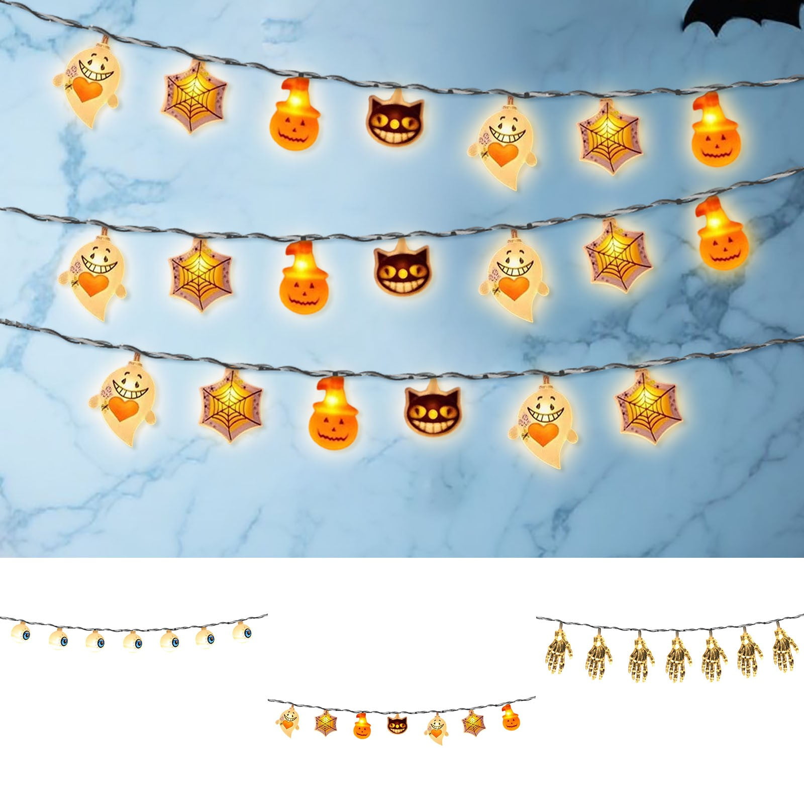 Halloween Solar Light String – 5m 20 LED Hand-Shaped Fairy Lights ...