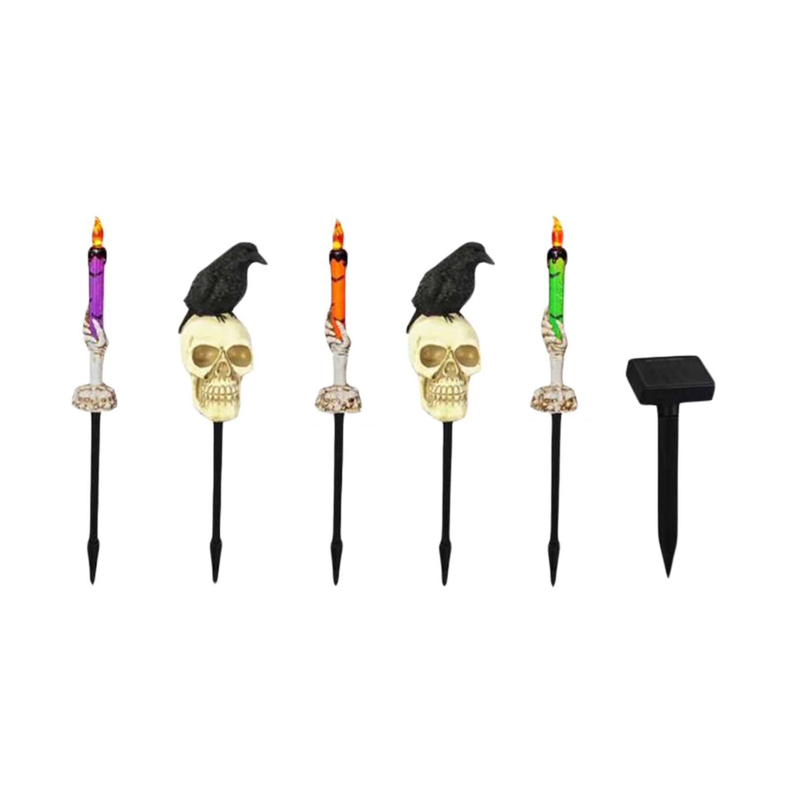 Halloween Solar Skull Candle Pathway Lights - Battery Powered ...