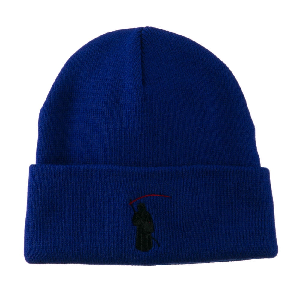 Halloween Solid Image of the Grim Reaper Embroidered Long Beanie ...