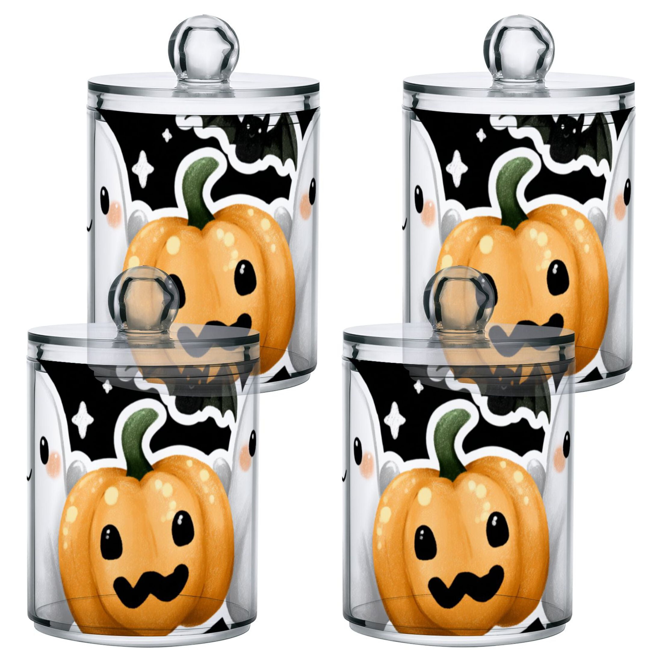 Halloween Specters with Wings Pumpkin Star Translucent Plastic Cans ...