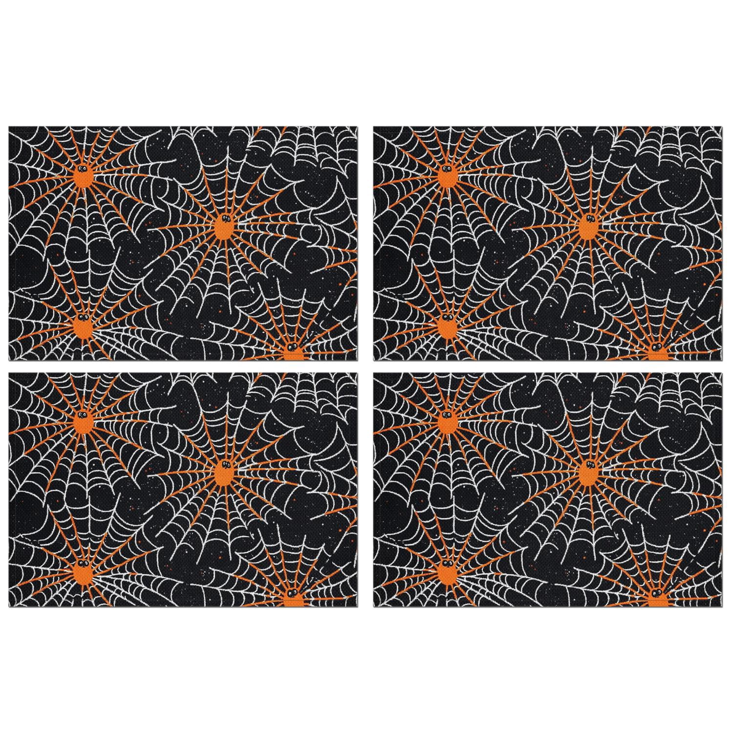 Halloween Spider Bat Spooky Placemats Set of 4 Farmhouse Spooky ...