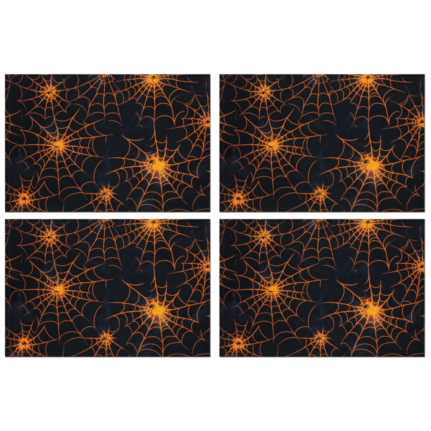 Halloween Spider Bat Spooky Placemats Set of 4 Farmhouse Spooky ...