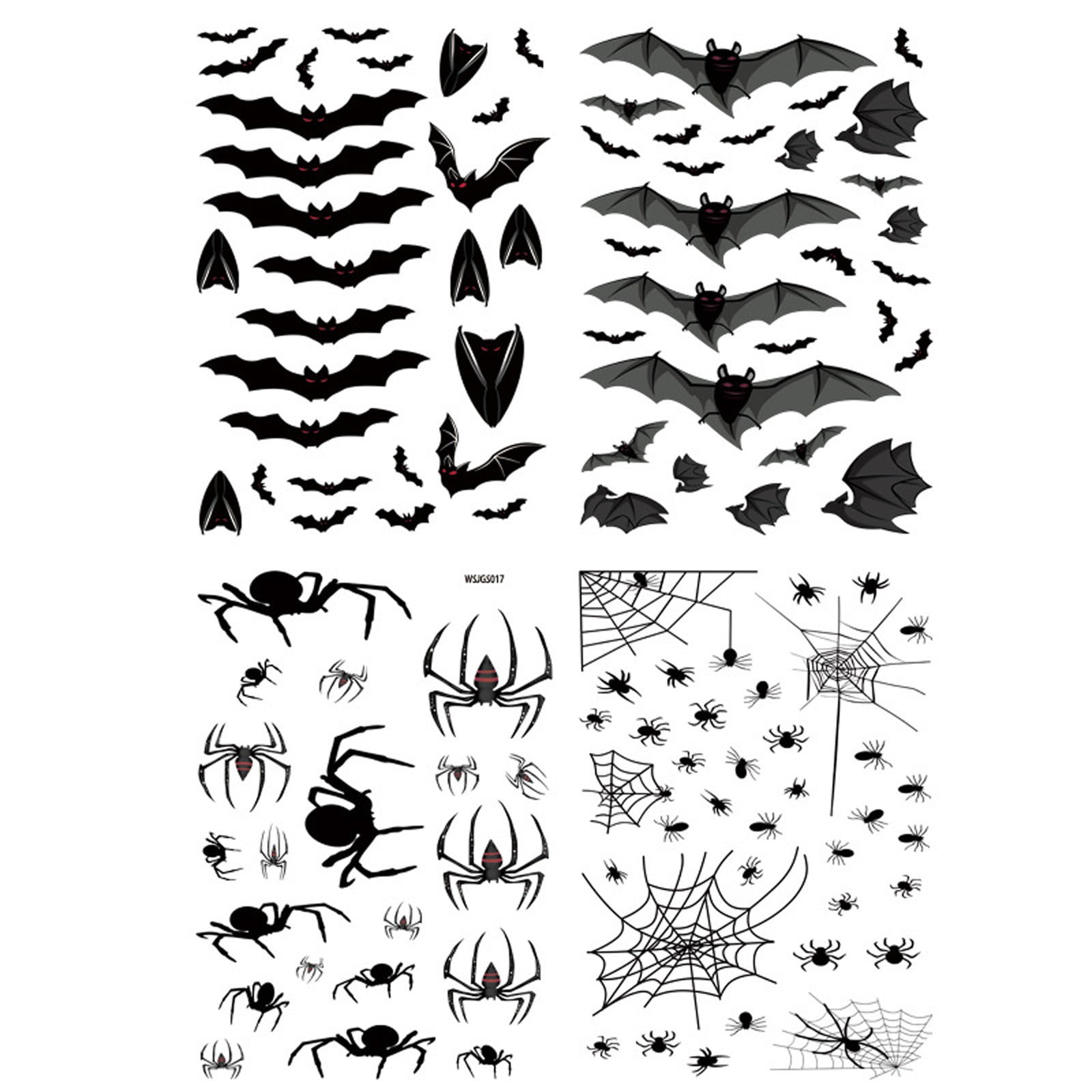 Halloween, Spider Bats Window Sticker, Giant Horror, Silhouette Window ...