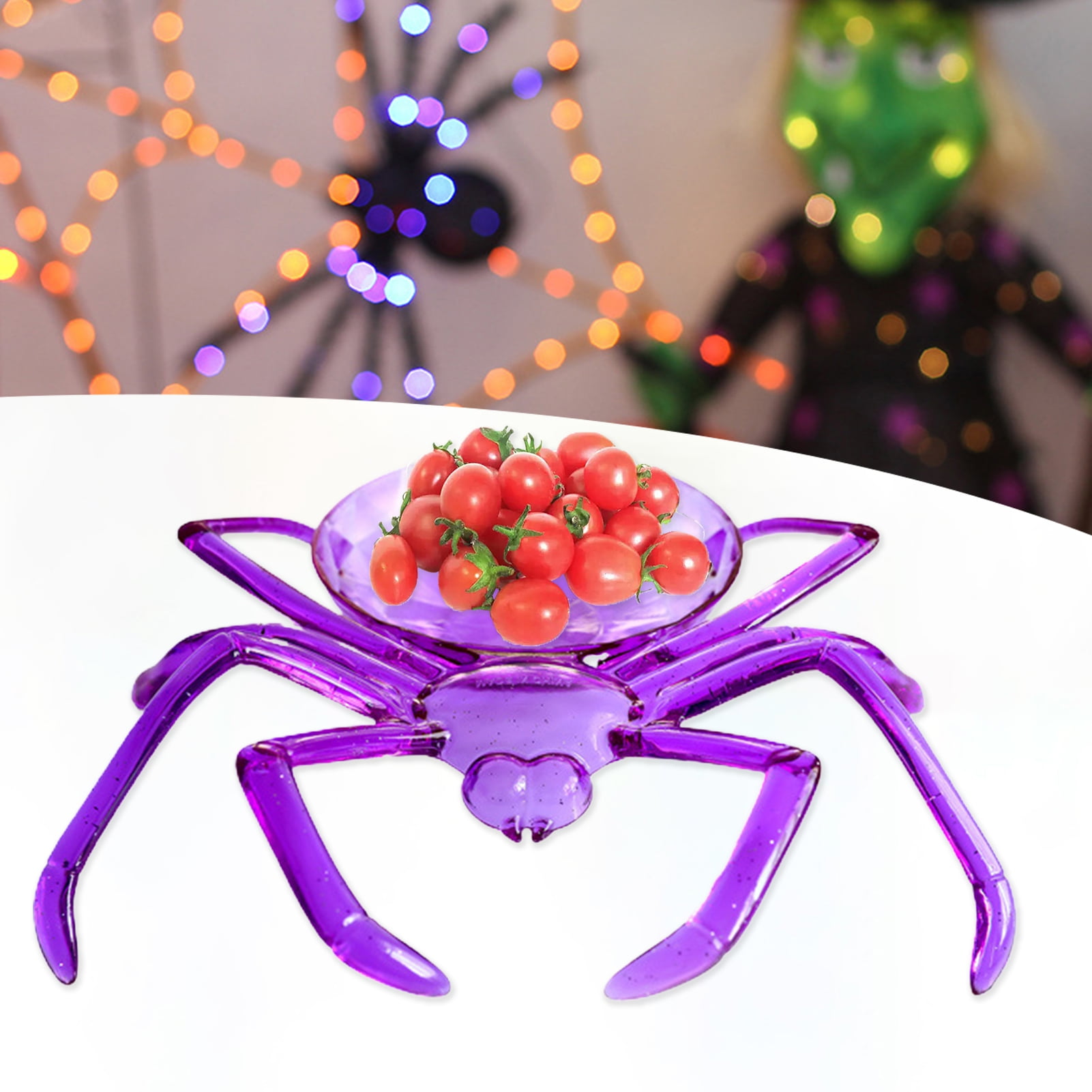 Halloween Spider Candy Tray,Food Grade Plastic Snack Fruit Dish Serving ...