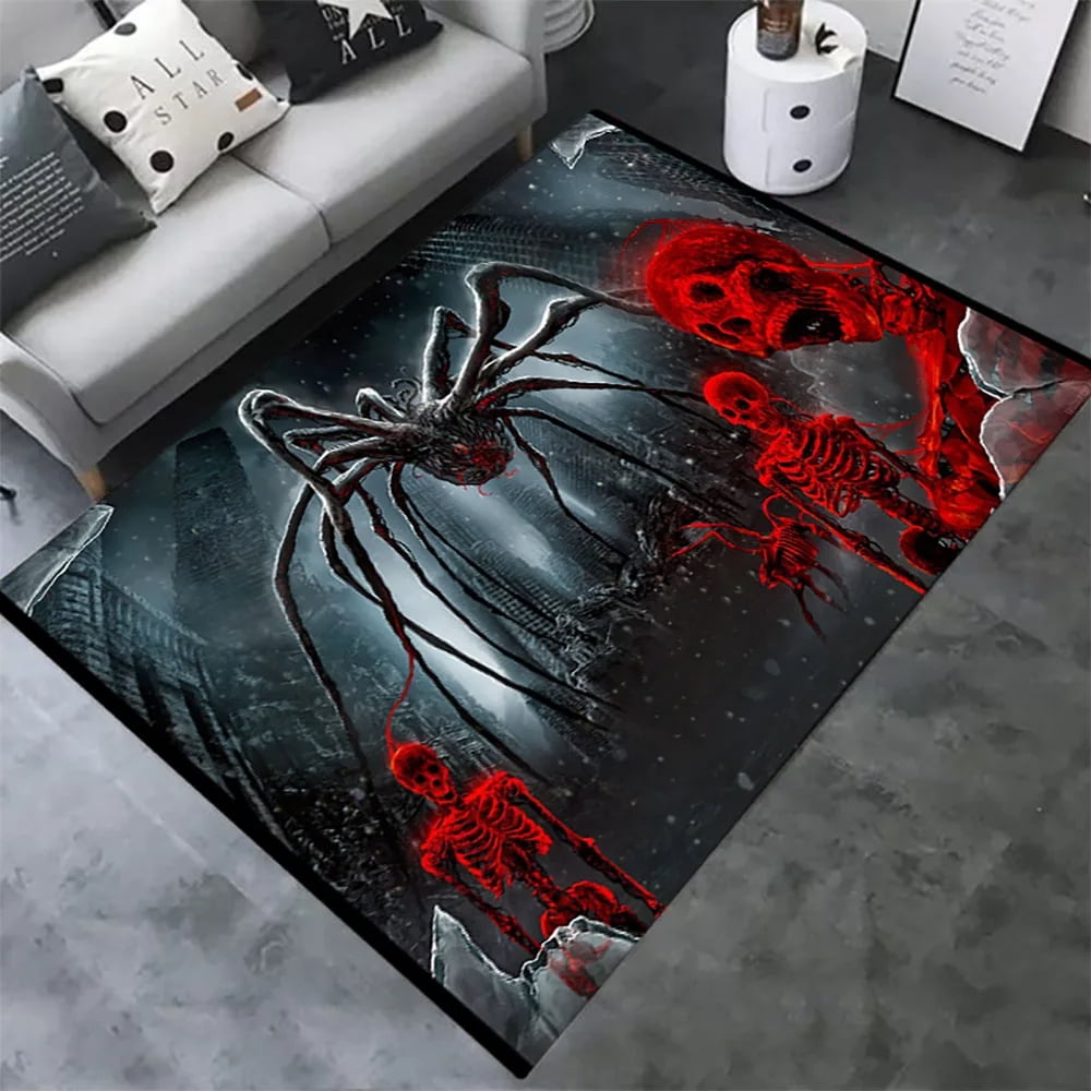 Halloween Spider Carpet 3D Printed Fear Horror Mat Trick or Treat Rug ...