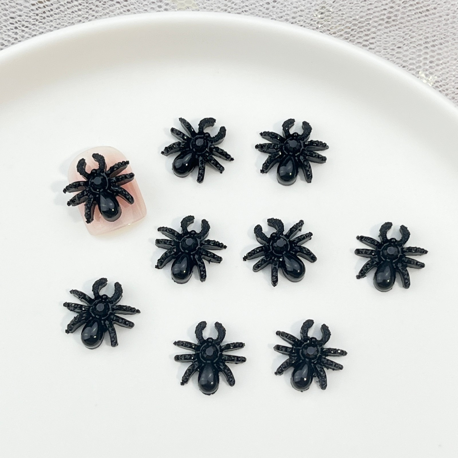 Halloween Spider Charms - 50PCS Black Spider Embellishments for DIY ...