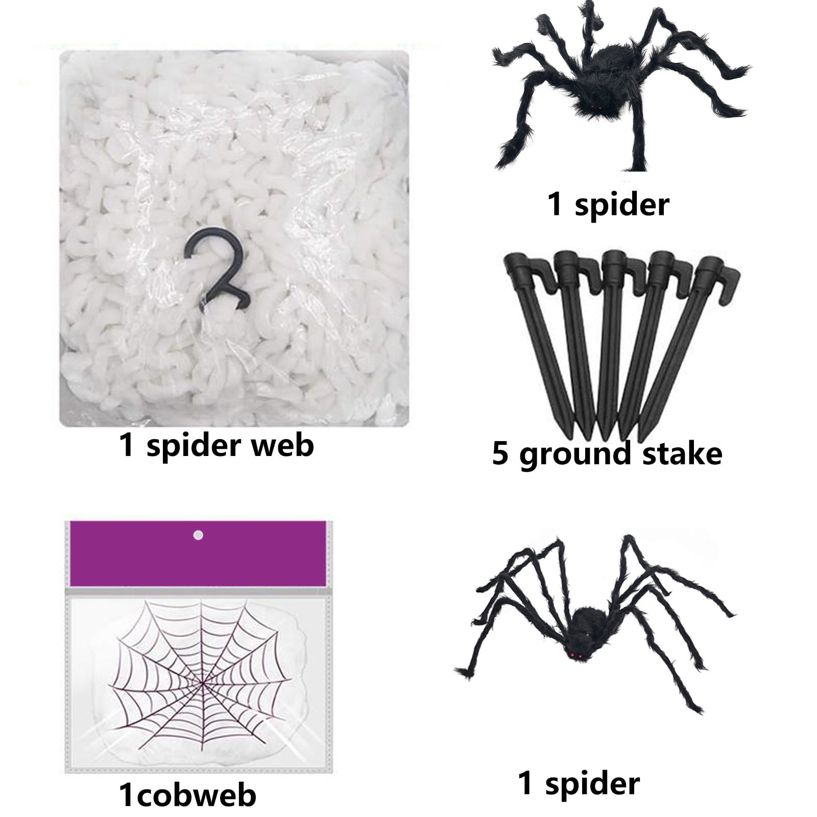 Halloween Spider Decor, 59in Halloween Spider Web Decorations Outdoor ...