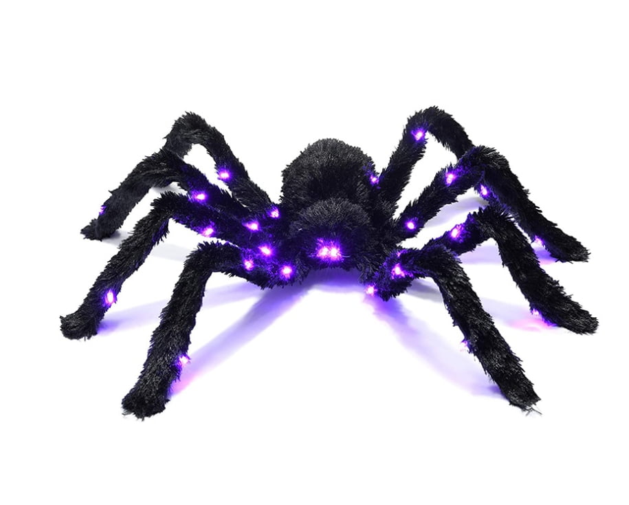 Halloween Spider Decoration Fake Giant Spider Light up Realistic Black ...