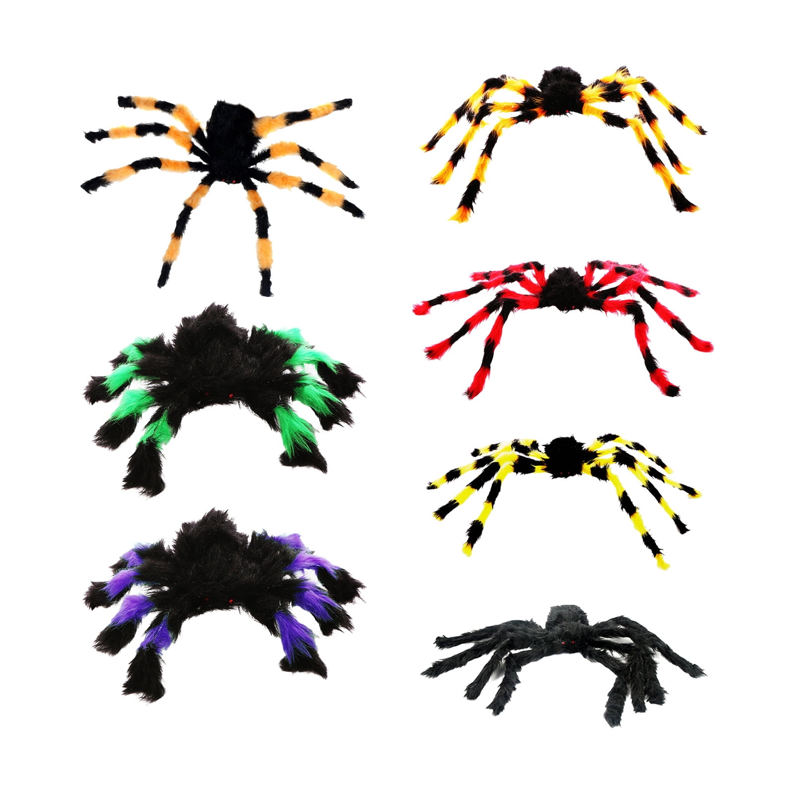 Halloween Spider Decoration Realistic Furry Spider Figurine with Red ...