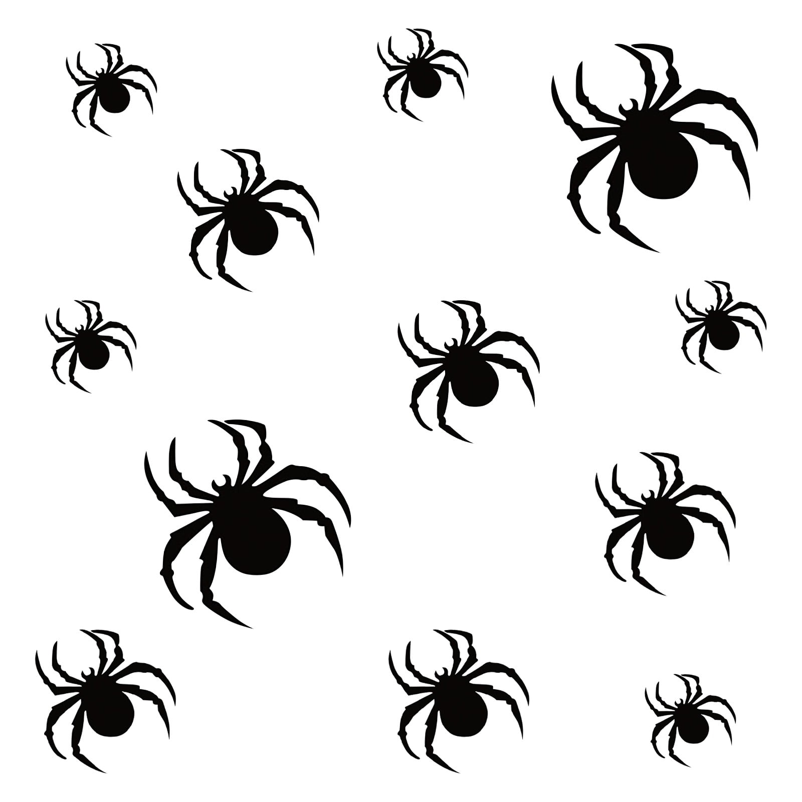 Halloween Spider Decorations 3D Wall Decals – 12PCS Black Scary Spiders ...