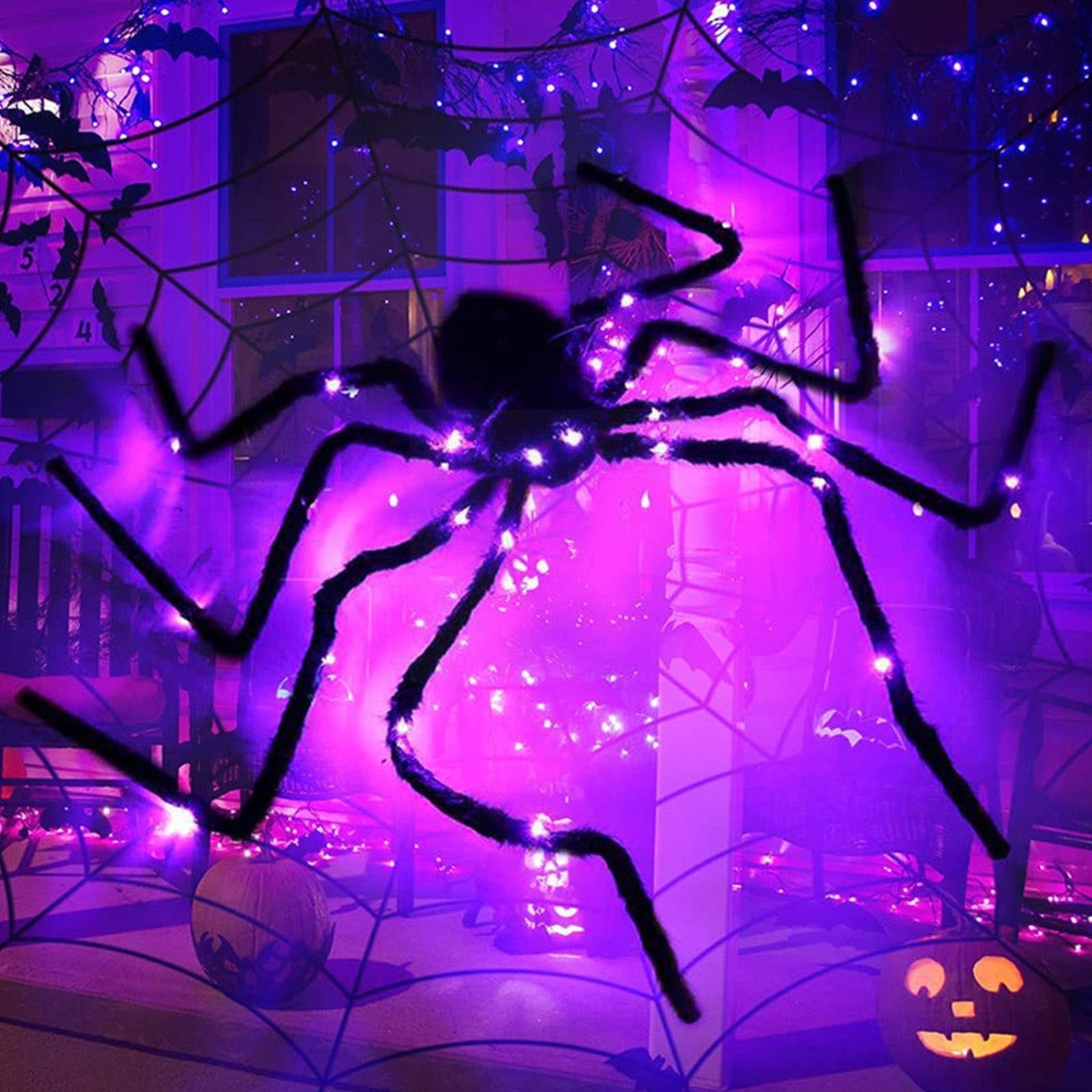 Halloween Spider Decorations 4.1 Ft Light up Giant Spider Realistic ...