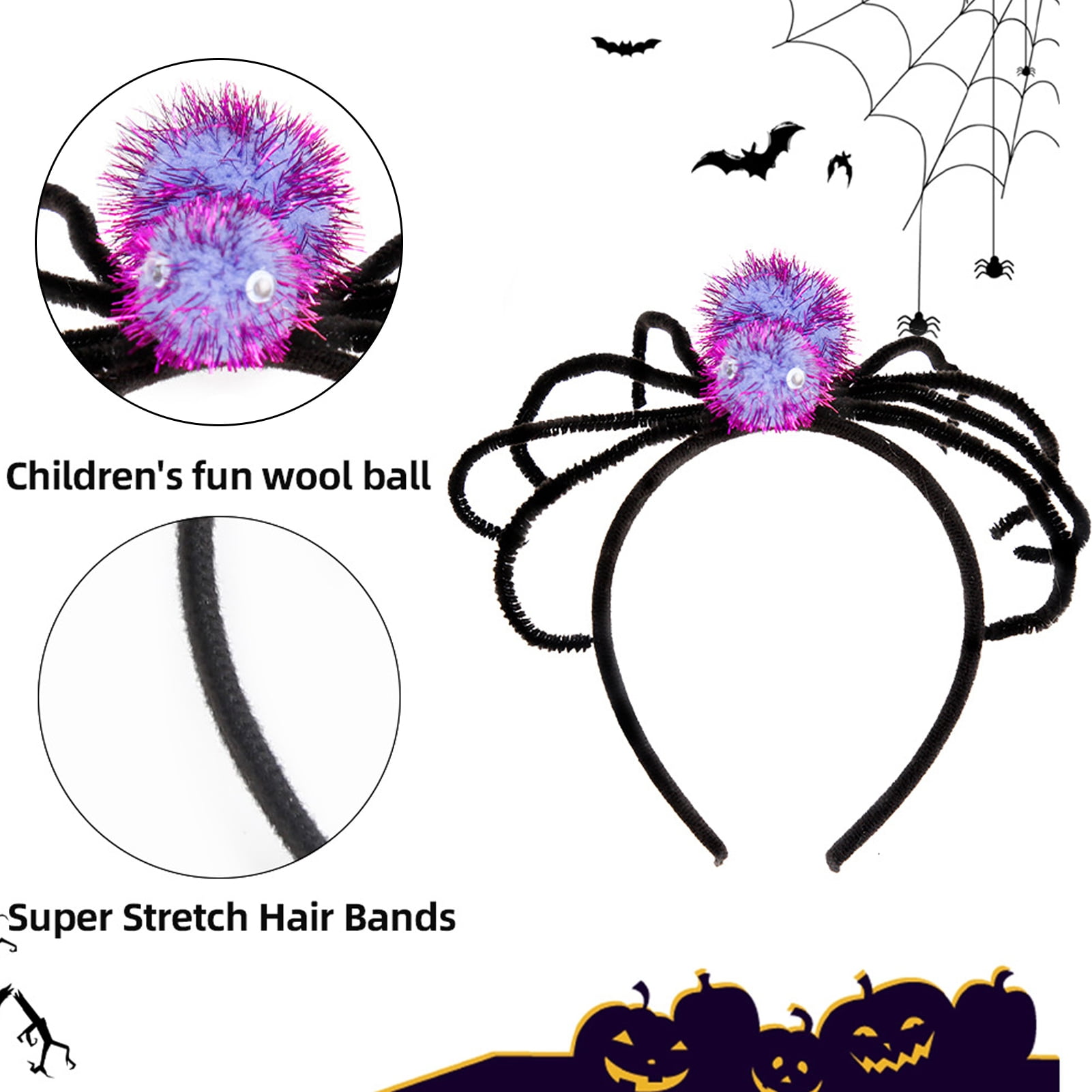 Halloween Spider Headband with Tinsels Create Funny and Spooky ...