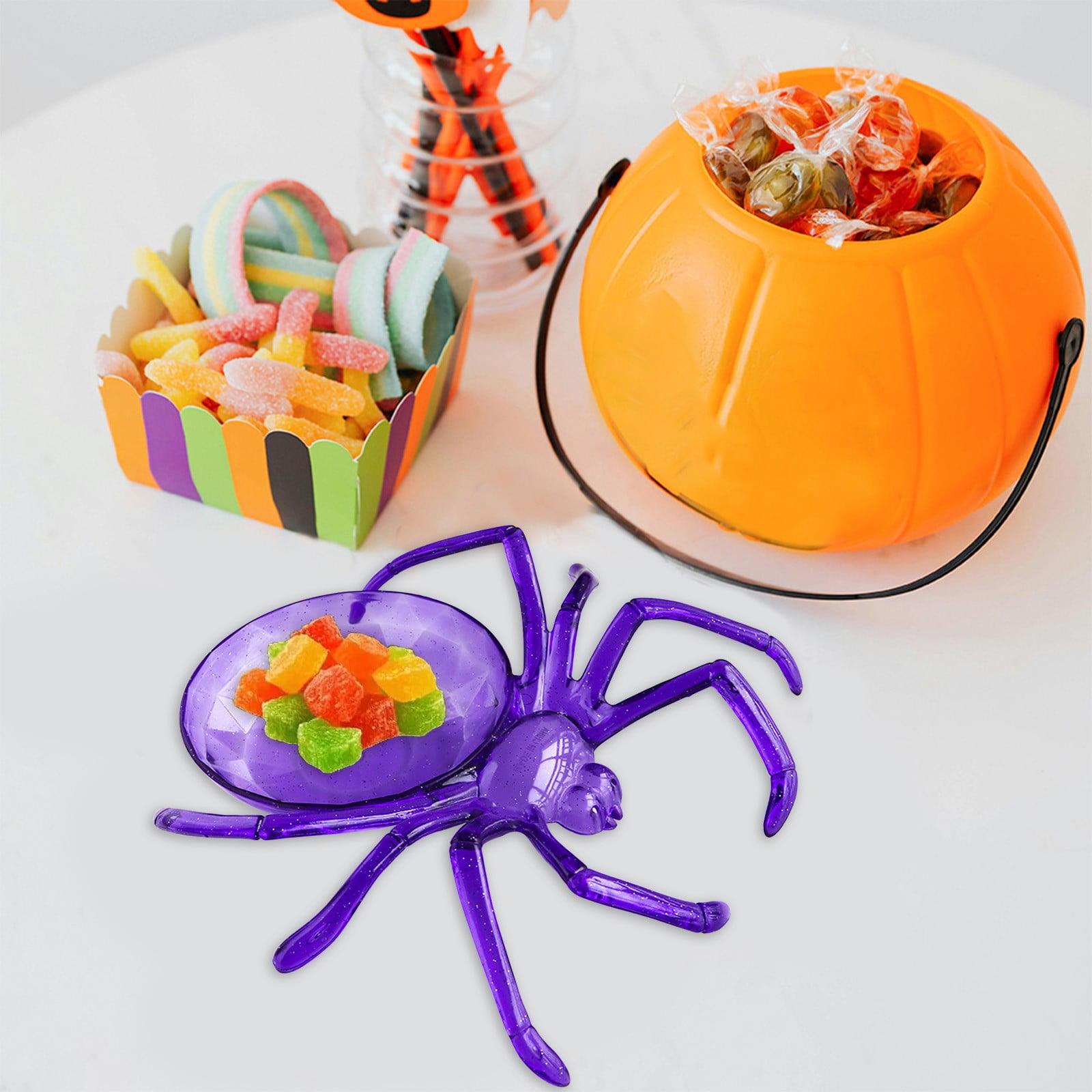 Halloween Spider-Shaped Bowl Candy Basket Snack Tray - Fun Party Table ...
