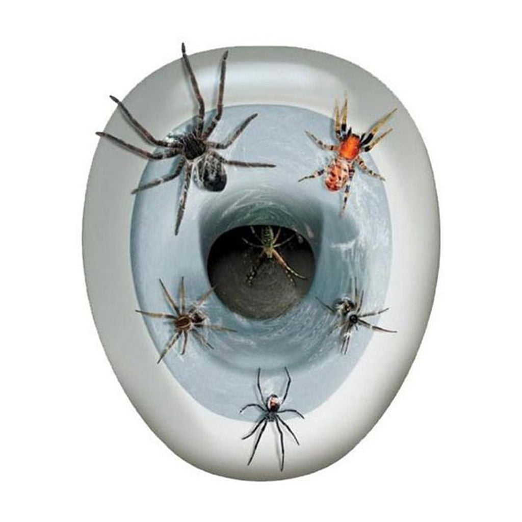 Halloween Spider Toilet Stickers Prank Spider Toilet Props Realistic 3D ...