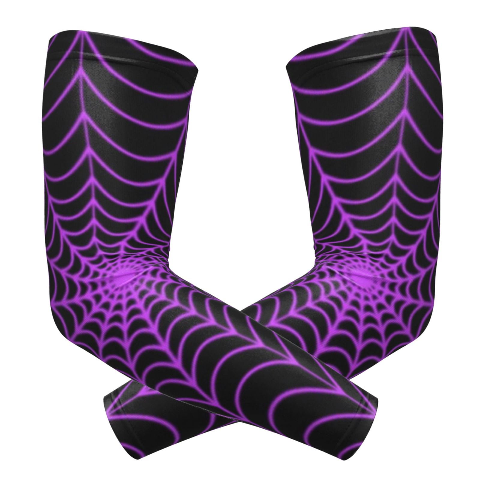 Halloween Spider Web Arm Sleeves For Men Women Compression Sports Sun ...