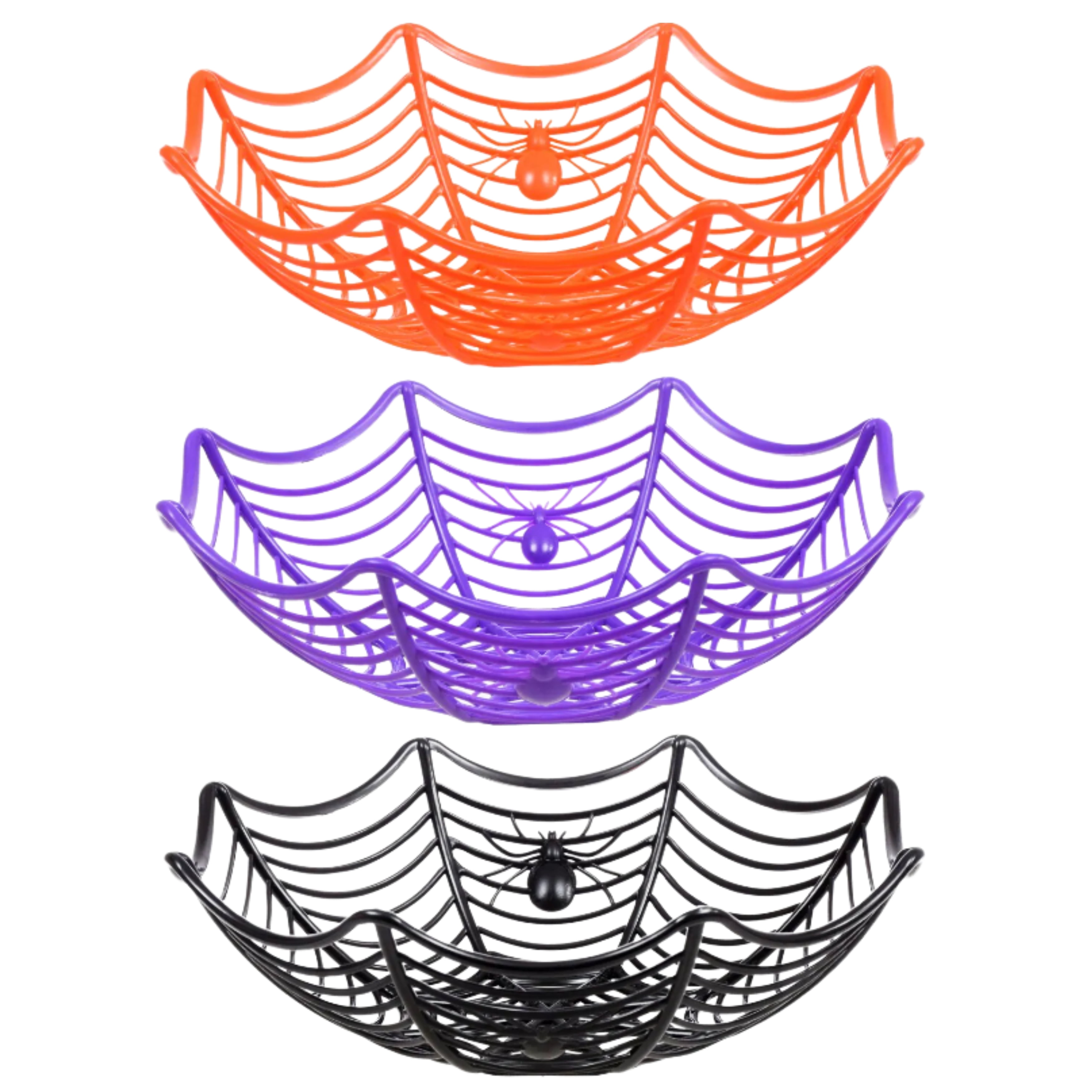 Halloween Spider Web Basket Plastic Decorative Bowls for Fruits Cookies ...