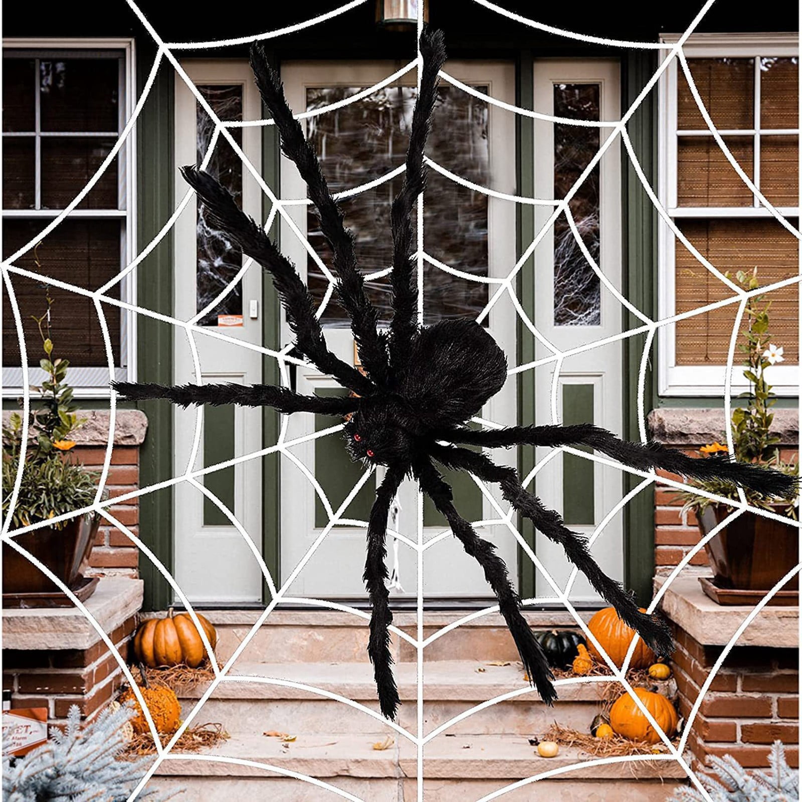 Halloween Spider Web Decoration, Giant Round Fake Cobweb for Spooky ...