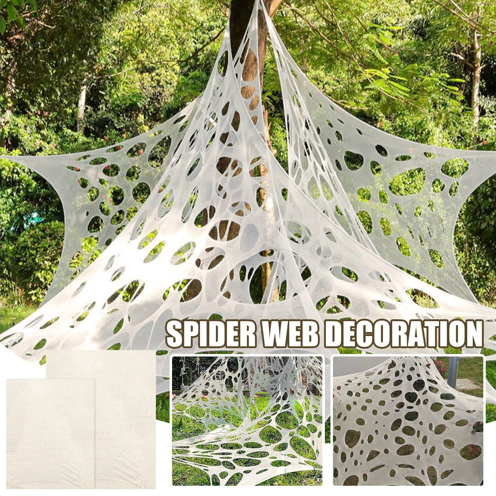 Halloween Spider Web Decorations 13.5ft Giant Stretchy Beef Netting ...