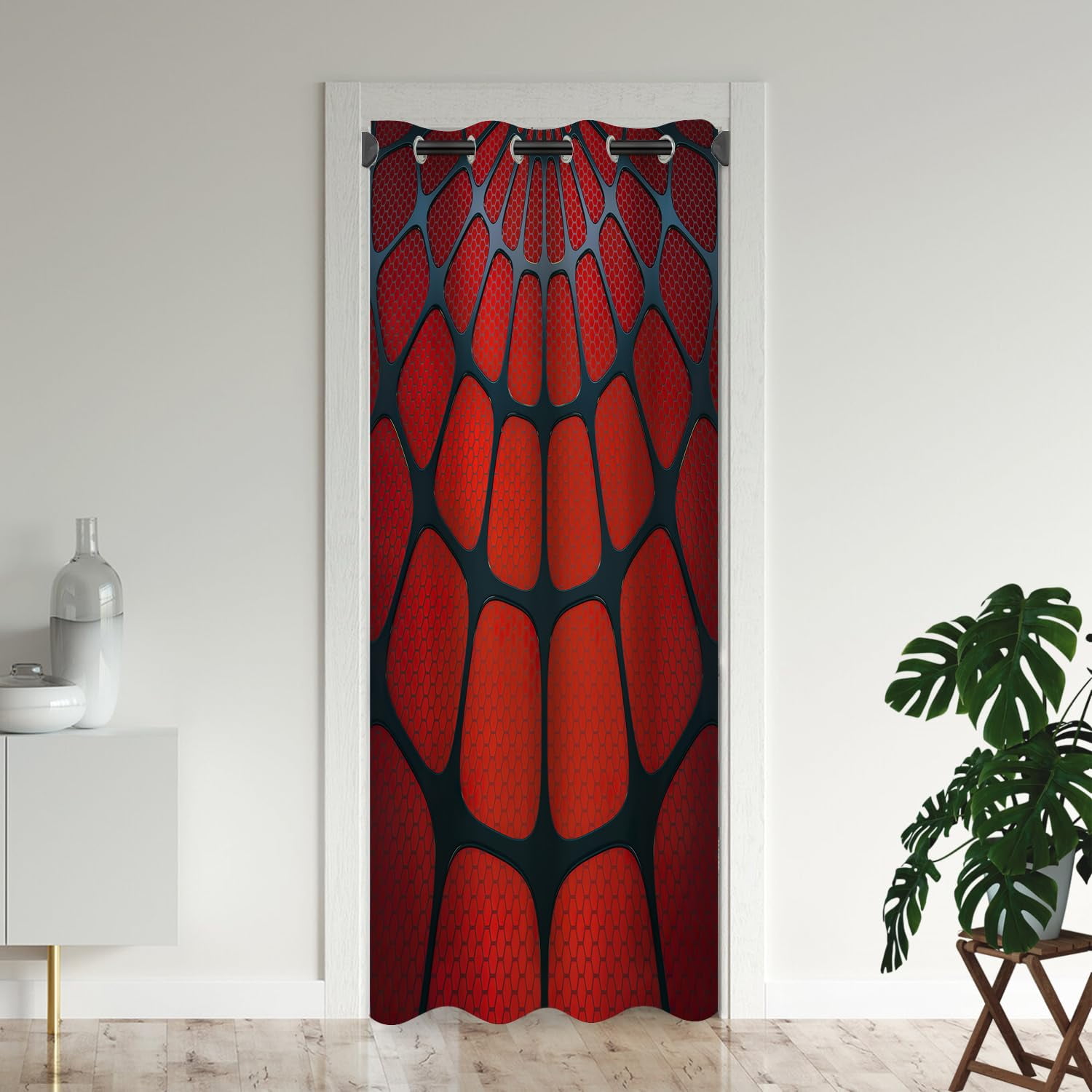 Halloween Spider Web Door Curtains for Boys Bedroom Kitchen Doorway ...
