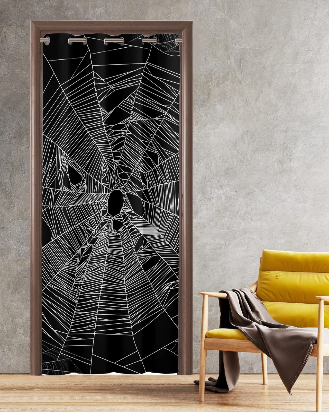 Halloween Spider Web Door Curtains for Boys Bedroom Kitchen Doorway ...