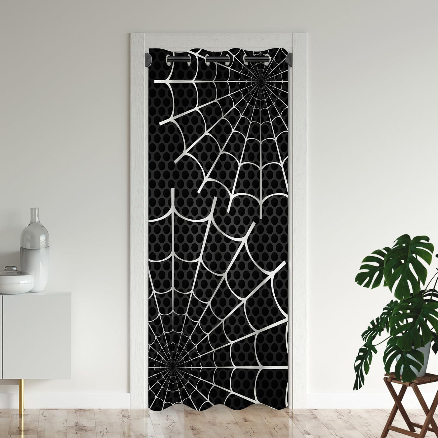 Halloween Spider Web Door Curtains for Boys Bedroom Kitchen Doorway ...