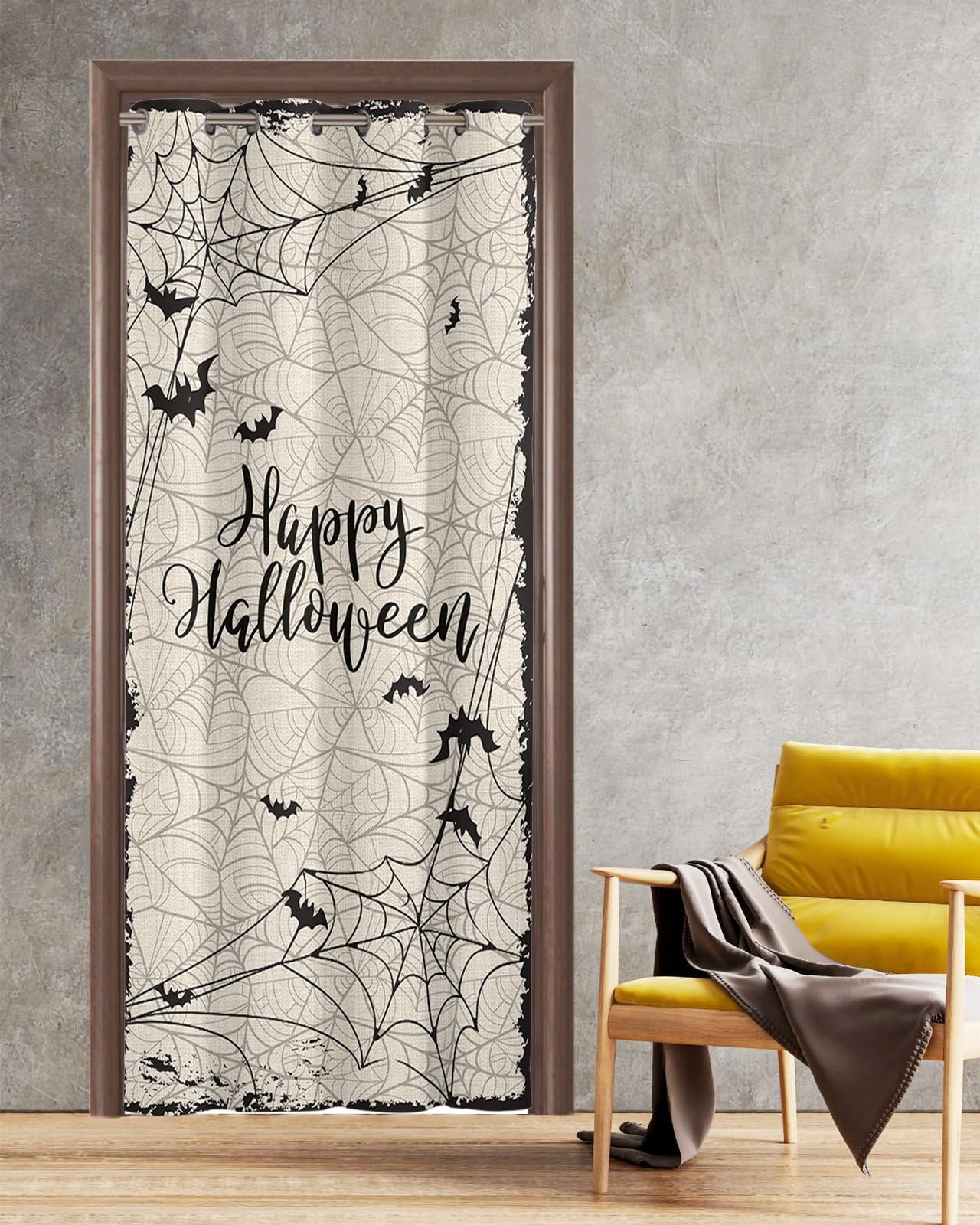 Halloween Spider Web Door Curtains for Boys Bedroom Kitchen Doorway ...