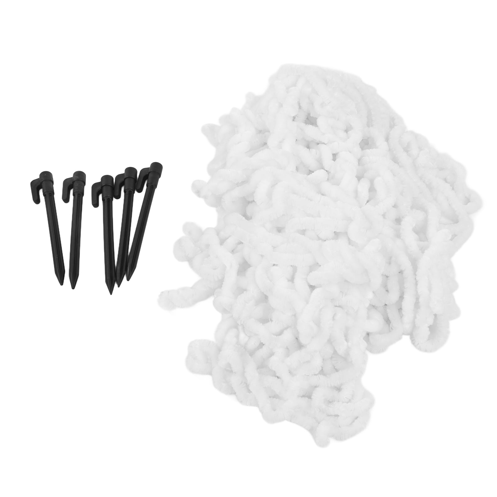 Halloween Spider Web Elastic Terrible Triangular Giant Spider Web for Outdoor Lawn Garden White ...