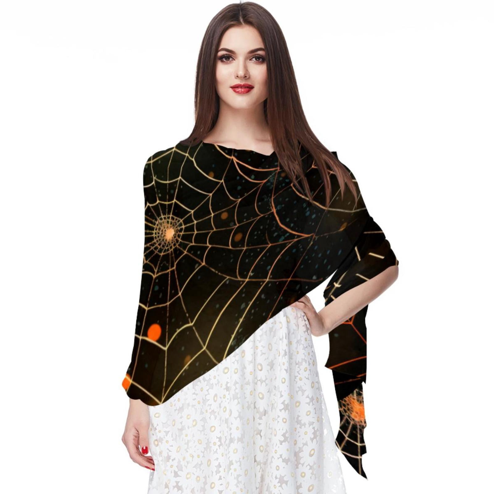 Halloween Spider Web Elegant Chiffon Silk Hair Scarves - Lightweight ...
