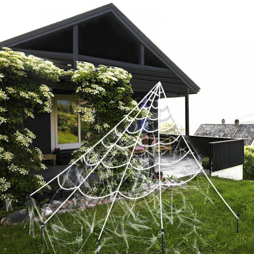 Halloween Spider Web, Halloween Giant Garden Spiders Web with 5 Ground ...