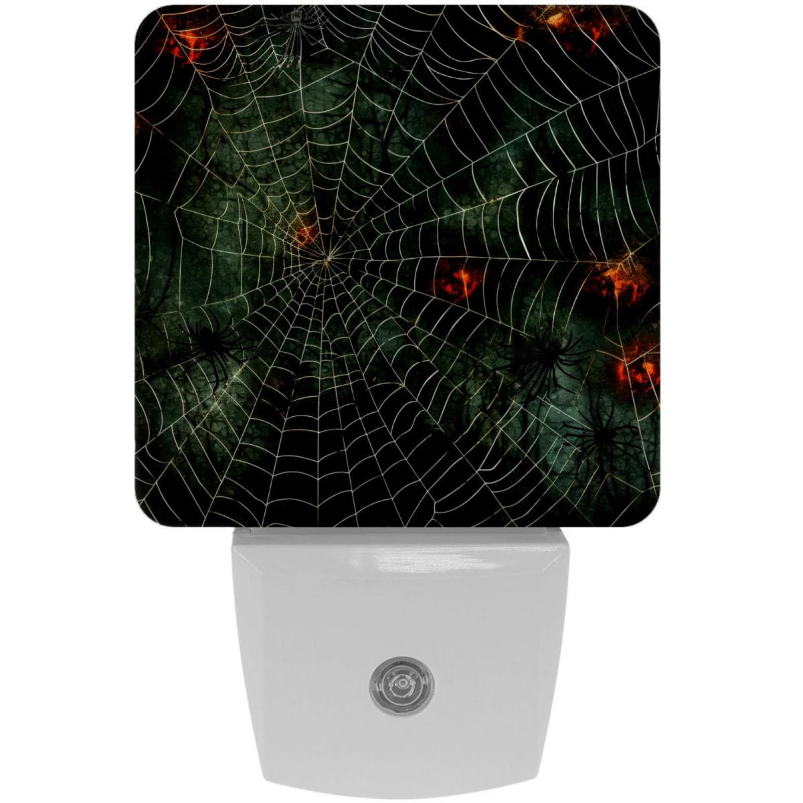 Halloween Spider Web LED Square Night Lights - Modern Design, Soft Glow ...