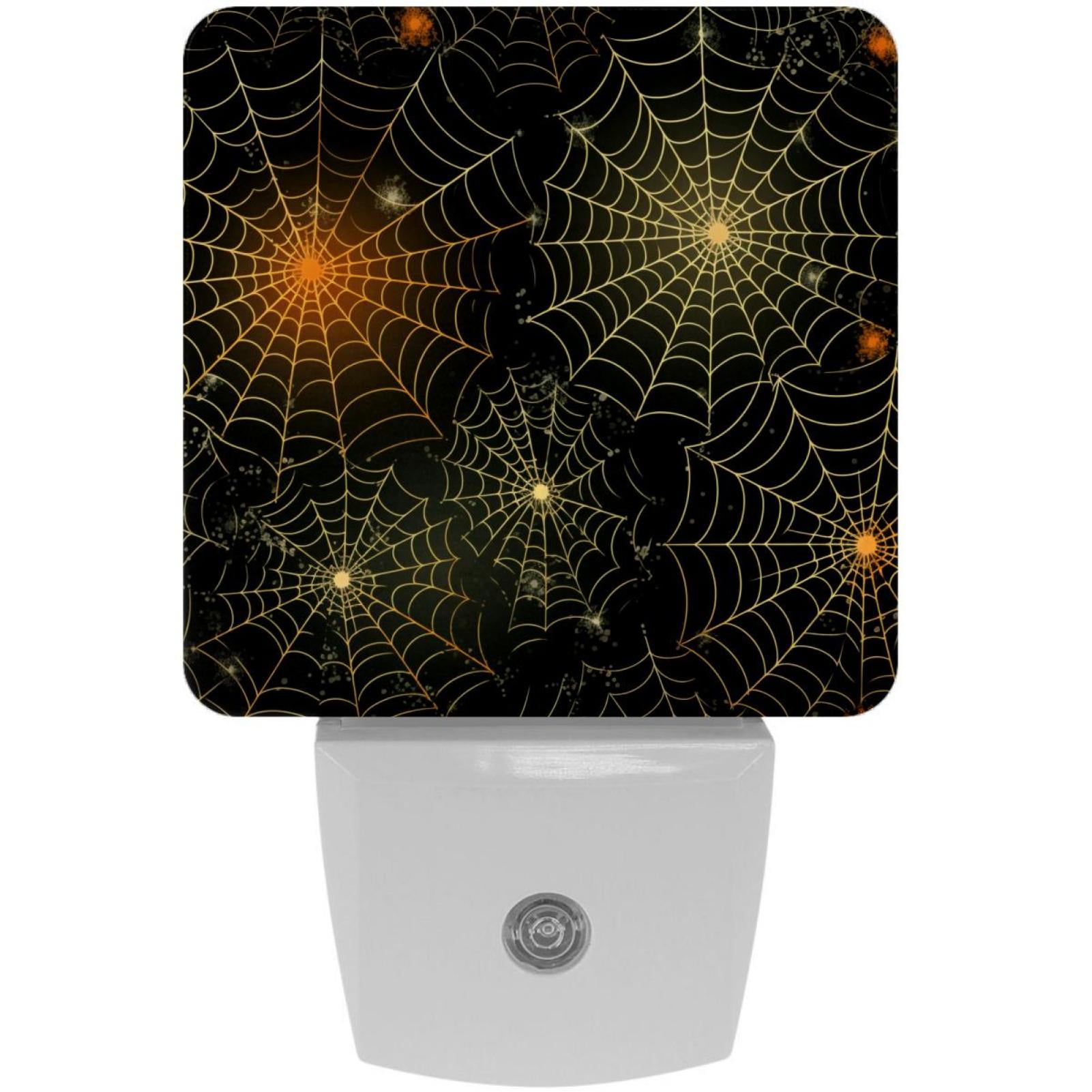 Halloween Spider Web LED Square Night Lights - Modern Design, Soft Glow ...