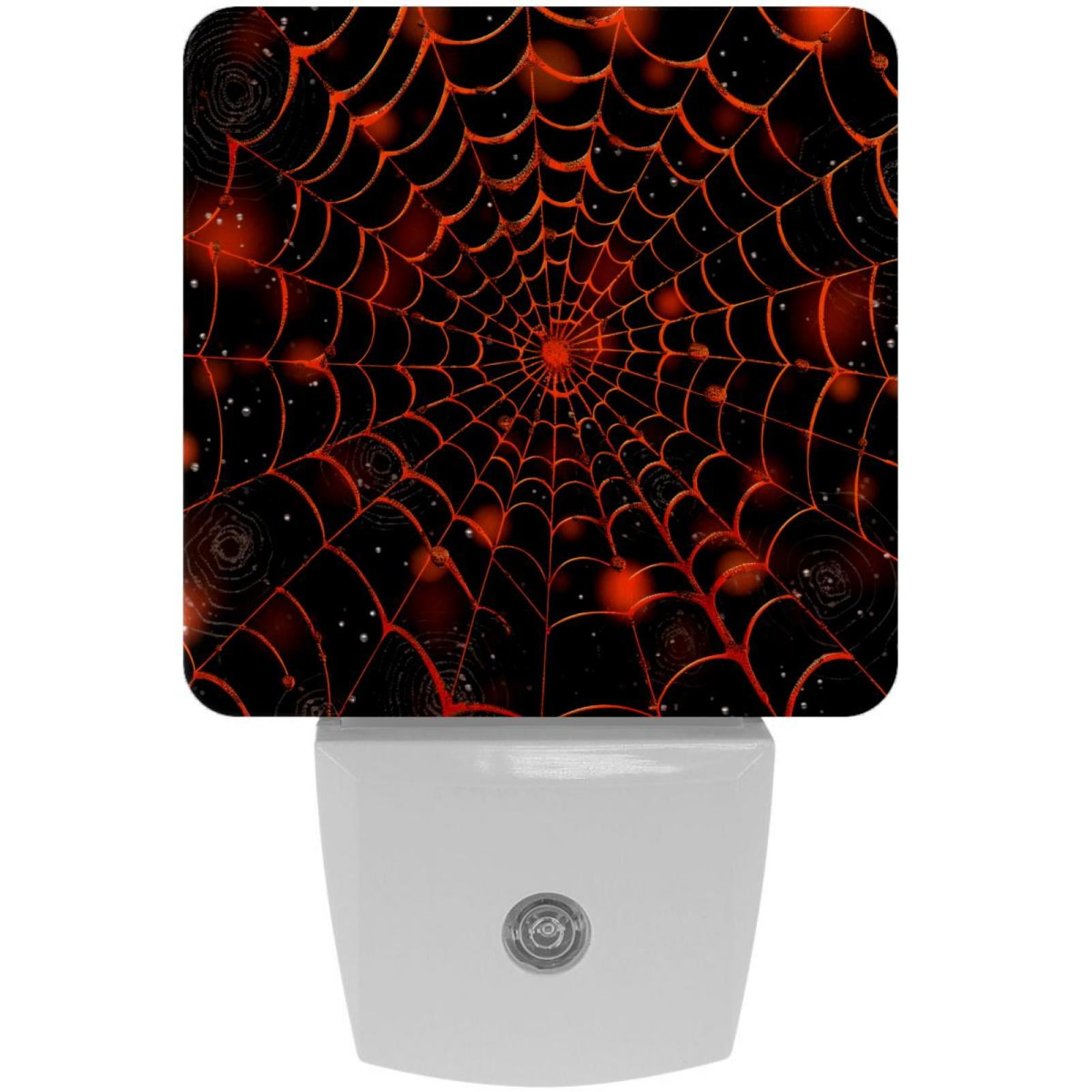 Halloween Spider Web LED Square Night Lights - Modern Design, Soft Glow ...