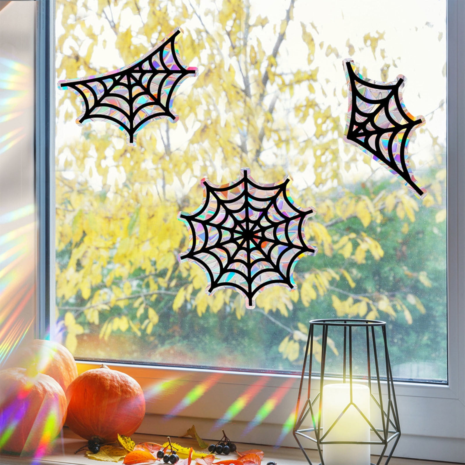 Halloween Spider Web Laser Stickers | PVC Self-Adhesive Window Decals ...