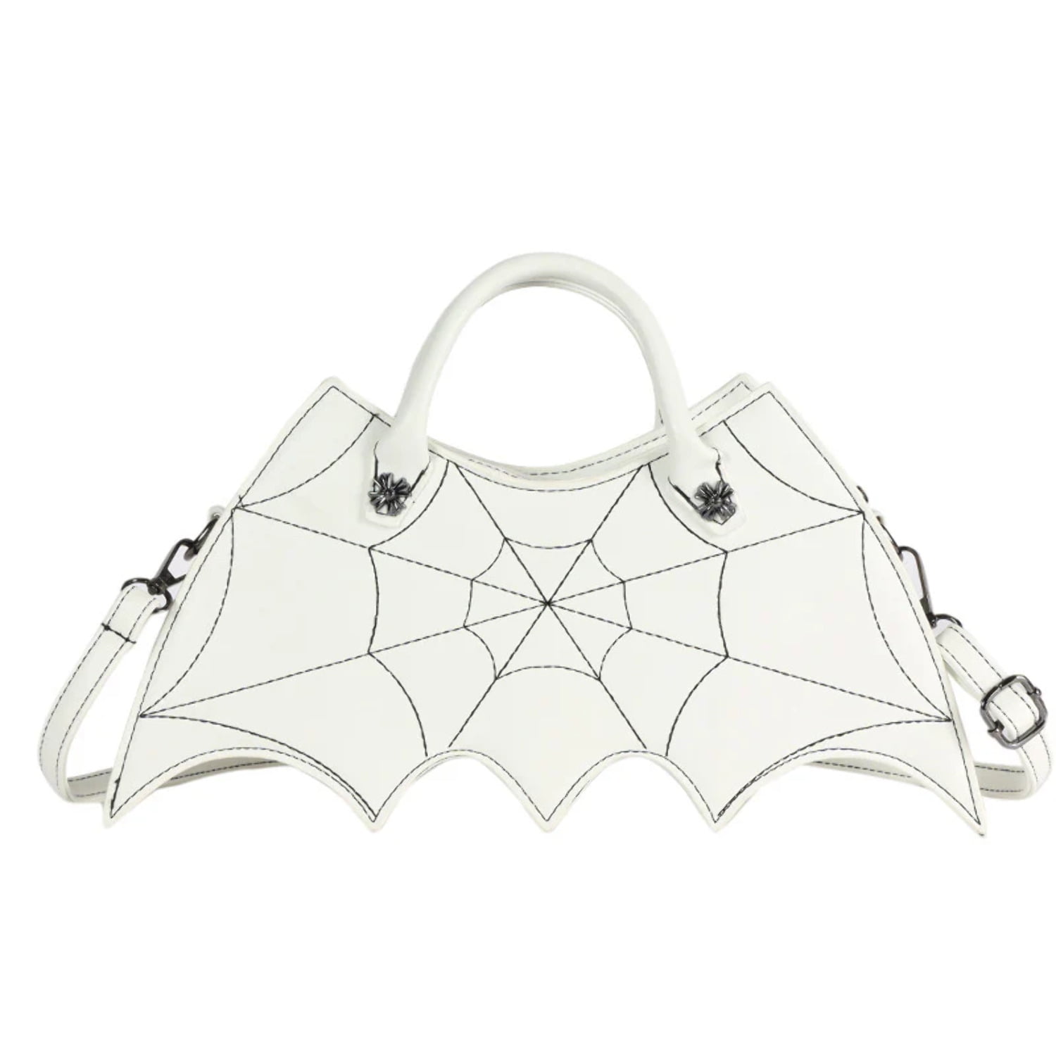 Halloween Spider Web Shape Shoulder Bags Personality Batgirl Tide Pu ...