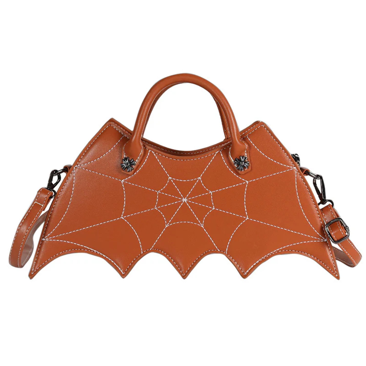 Halloween Spider Web Shape Shoulder Bags Personality Batgirl Tide Pu ...